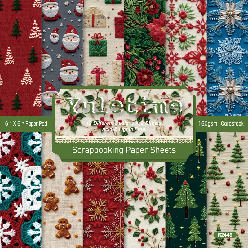 Christmas Time Series Paper Set Happy Holiday Decorative Journaling Pa ...
