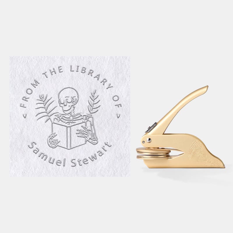 Personalized Book Embosser Reading Skeleton For Writers – Evoosense